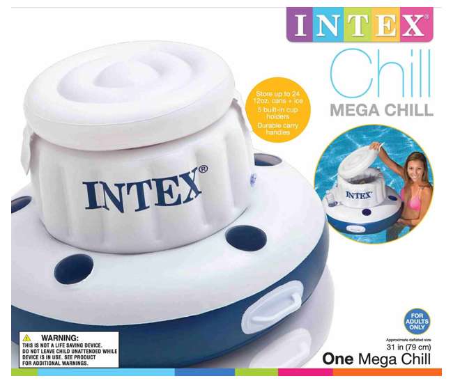 Intex Mega Chill Inflatable Floating Beverage Cooler | 58820EP ...