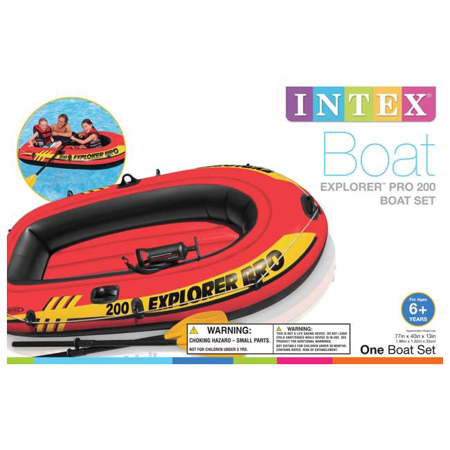 Intex Explorer Pro 200 Inflatable Two Person Raft Boat Set - Orange ...