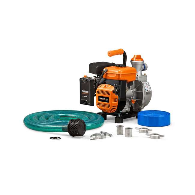 Generac 15 Inch Small Lightweight Gas Powered Clean Water Pump Gnrc 6821