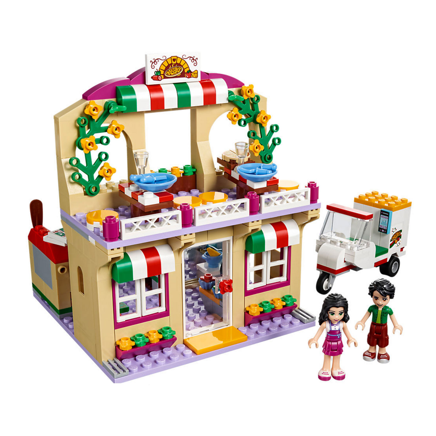 LEGO Friends Heartlake Pizzeria w/ Pizza Delivery Complete Building Set ...